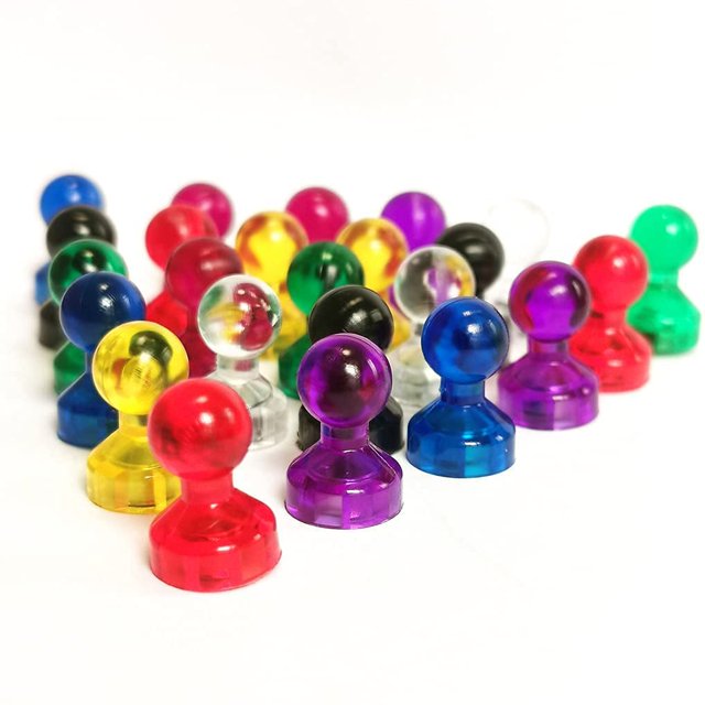 GIXUSIL 50 Colorful Push Pin Magnets | Strong Magnetic Push Pins ...