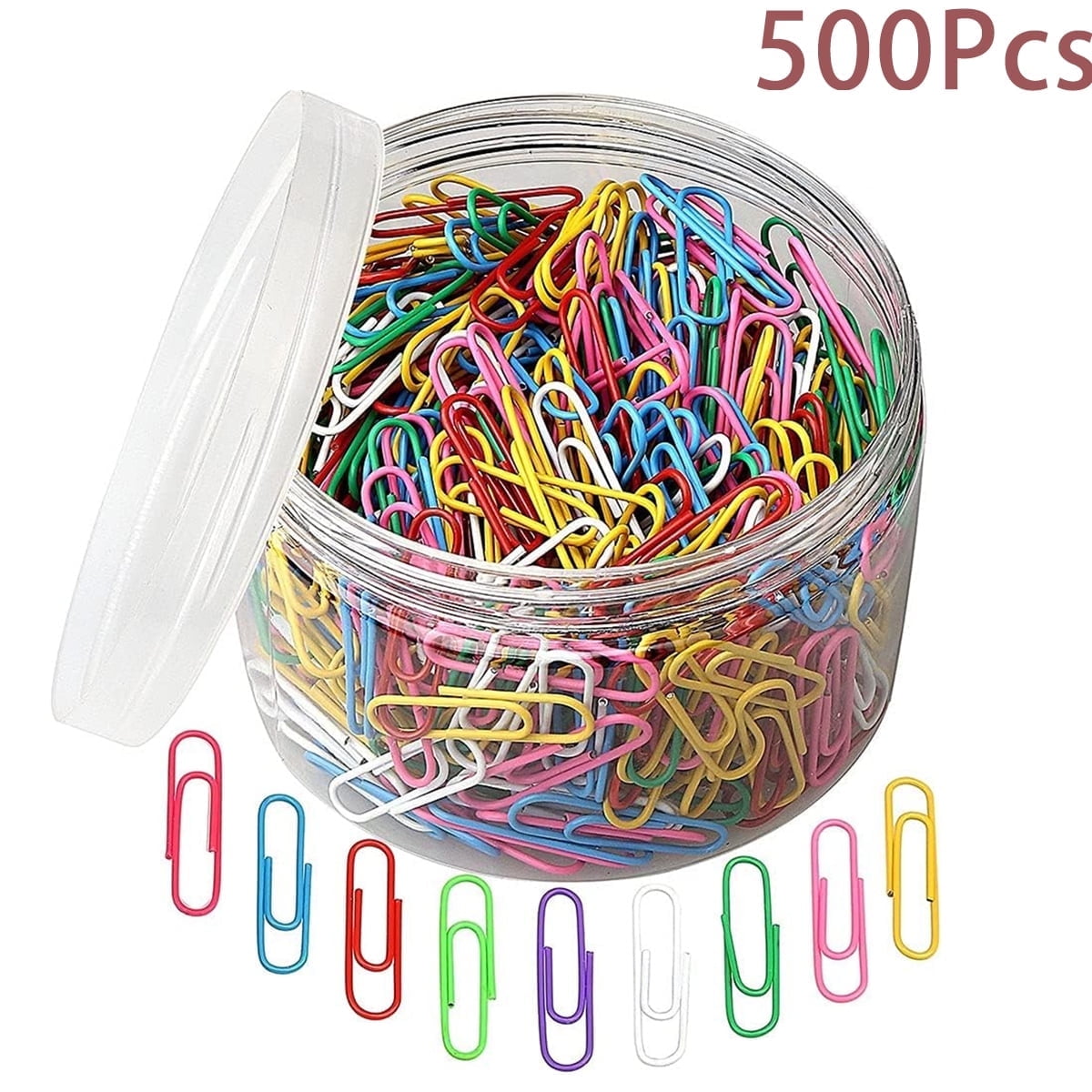 GIXUSIL 500 Pack Metallic Colored Paper Clips, Smooth Durable Jumbo ...