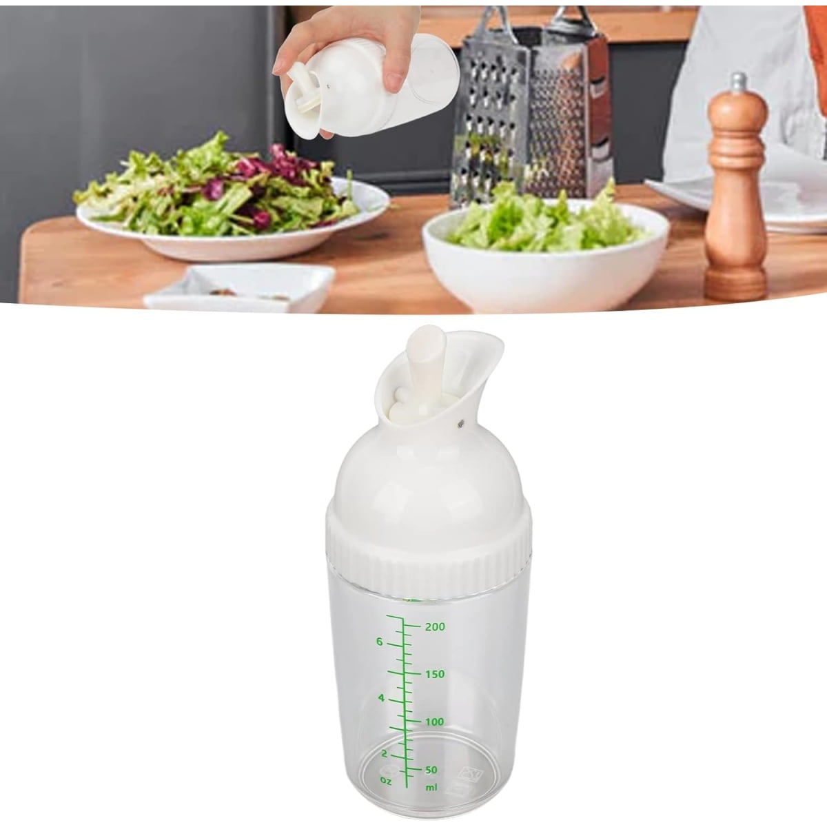 GIXUSIL 6.7x2.2In Durable Leakage Proof Salad Shaker Container,Salad ...