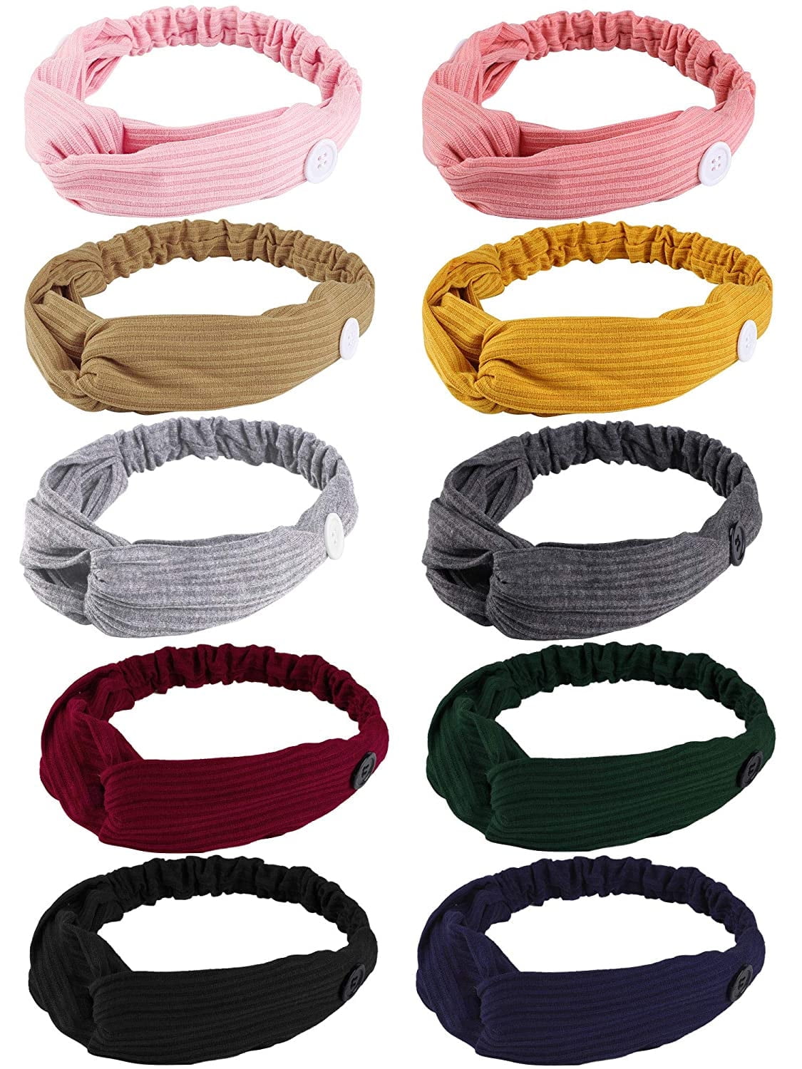 GIXUSIL 6 PCS Headband with Buttons for Face Mask, Headbands for Women ...