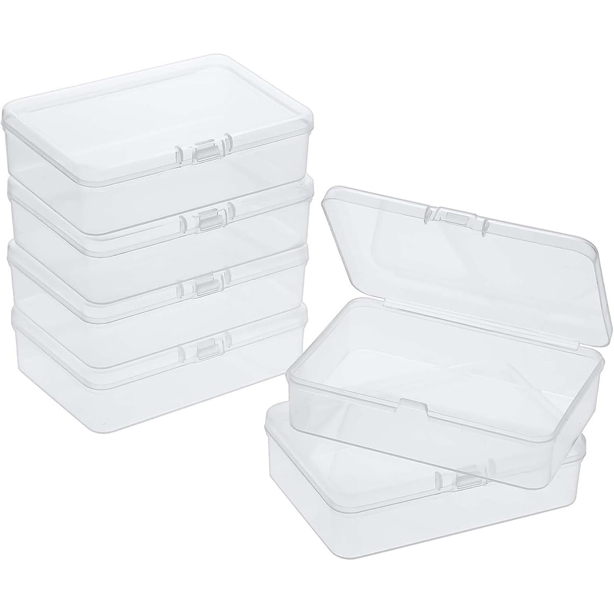 GIXUSIL 6 Pcs Small Plastic Storage Containers Box, Clear Plastic ...
