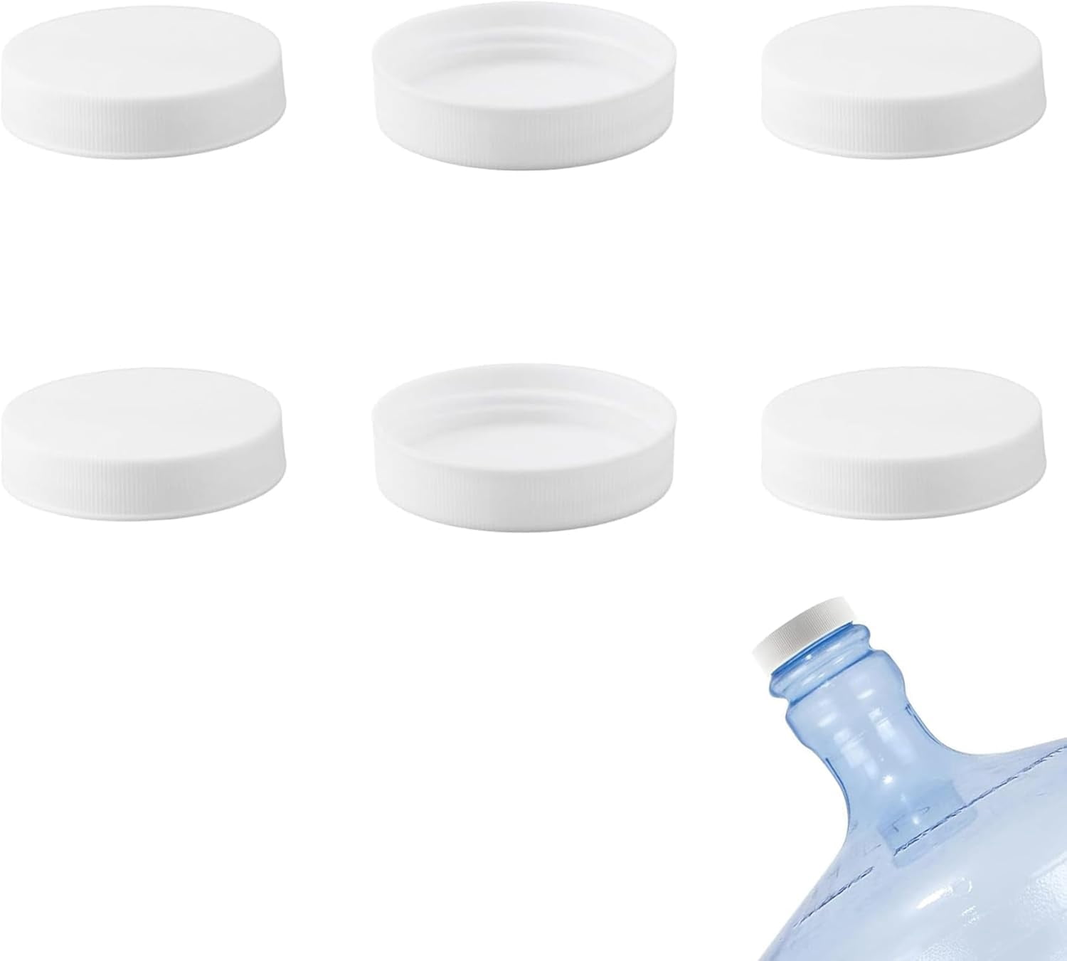 GIXUSIL 6Pcs Reusable Water Jug Caps,Threaded/Screw-On Caps for 3 and 5 ...