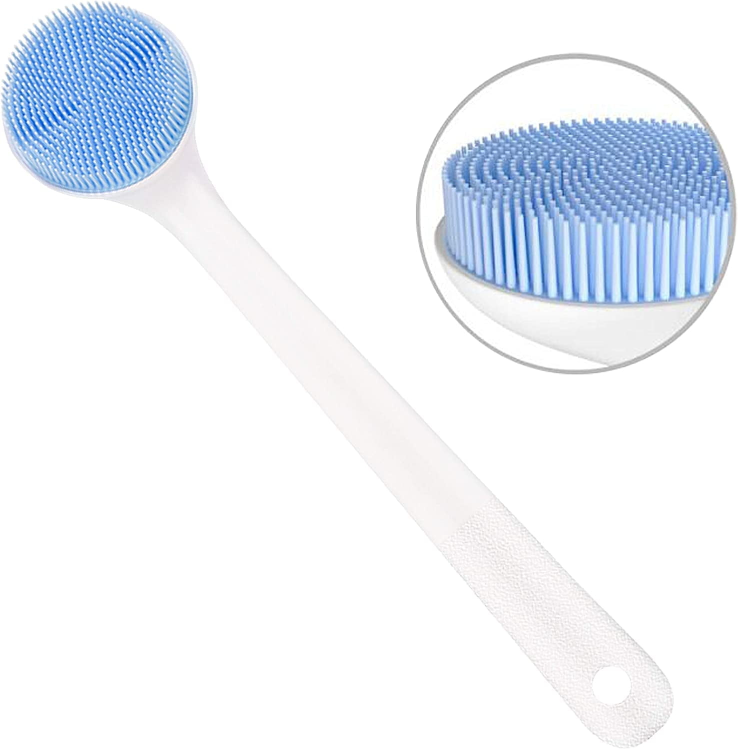 GIXUSIL Back Washer for Shower, Silicone Back Scrubber Long Handle with ...