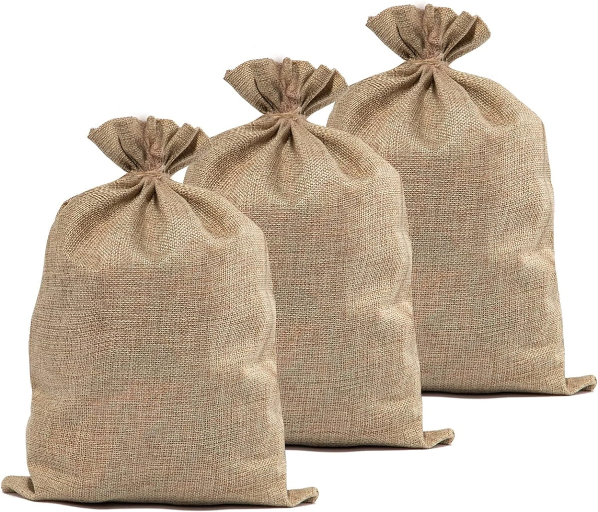 GIXUSIL Burlap Bags Natural Jute Burlap Sacks - 20" × 30" Reusable ...