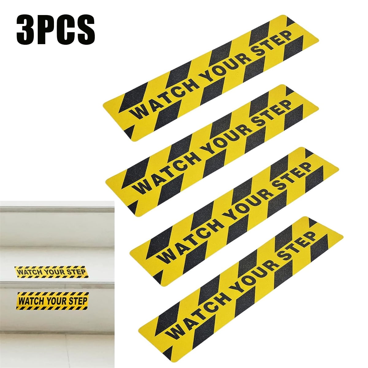 GIXUSIL Caution and Watch Step Floor Signs 3 Pack, Non-slip Stair ...