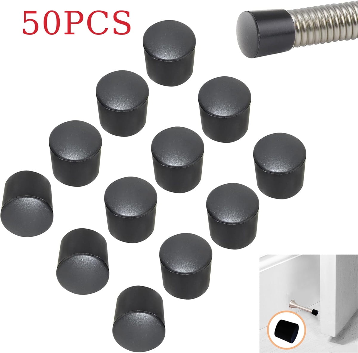 GIXUSIL Door Stop Caps, Door Stopper Tips Caps, 0.39 inch Door Stopper ...