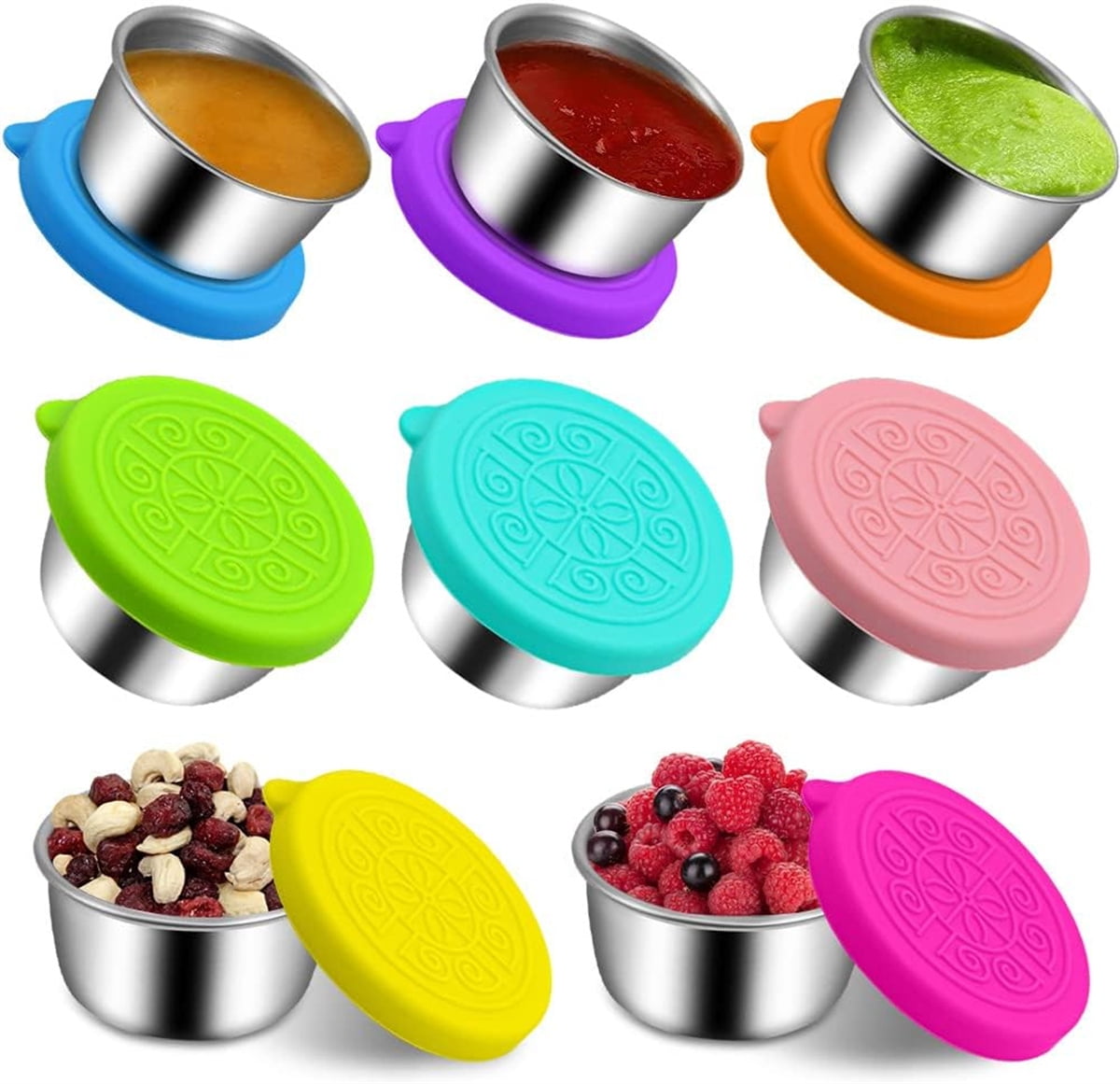 GIXUSIL Dressing Container, 2.4oz/70ml Reusable Small Condiment ...