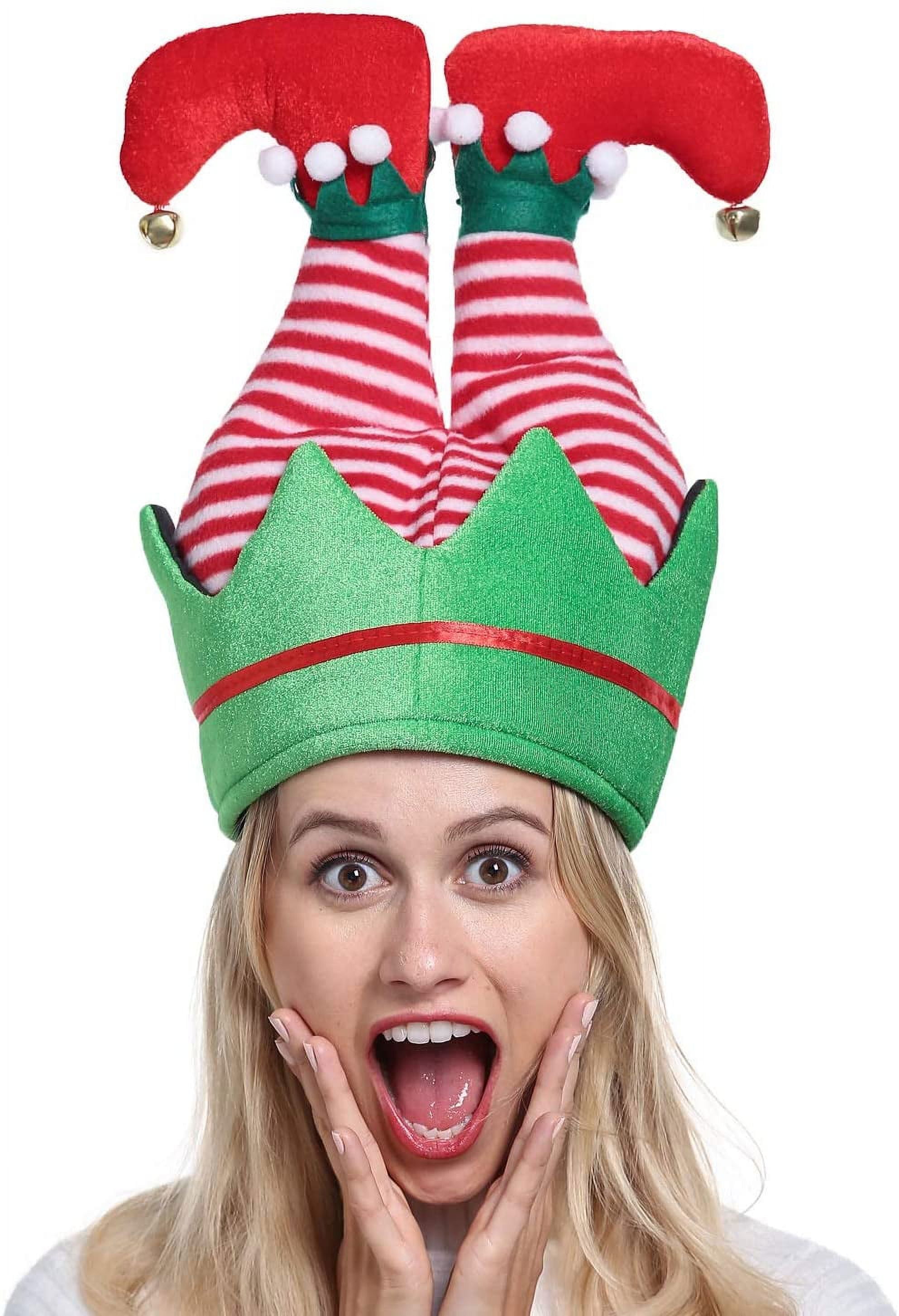 GIXUSIL Funny Christmas Elf Pants Santa Hat, Adult Xmas Holiday ...