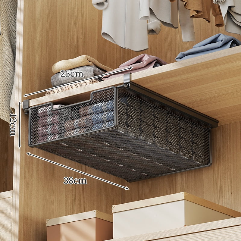 GIXUSIL Under Hanging Pullout Drawer Basket, Underwear Socks Holder ...