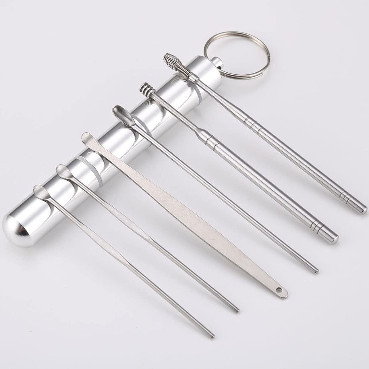 GIXUSIL Innovative Spring Ear Wax Cleaner Tool Set, 6Pcs Stainless ...