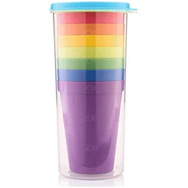 GIXUSIL Kids Cups - Set of 8 Kids Plastic Cups - 10 oz Kids Drinking ...