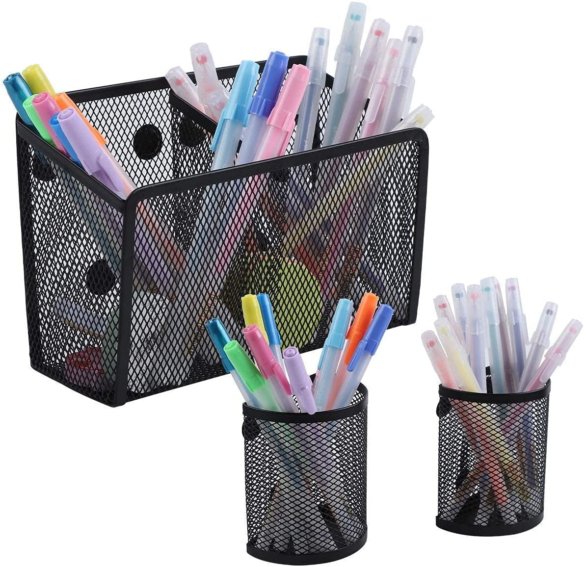 GIXUSIL Magnetic Pencil Holder,3 Pack Magnetic Storage Basket Organizer ...