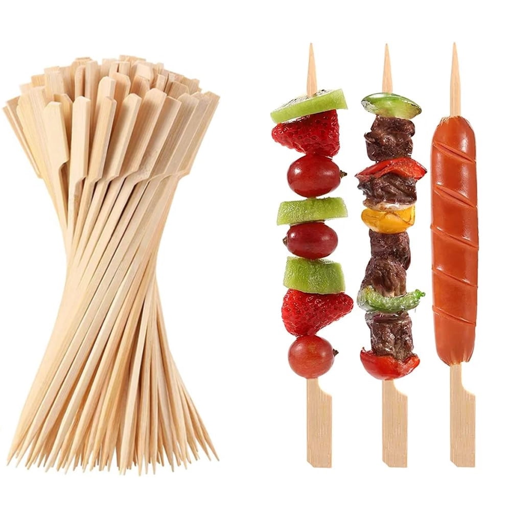 GIXUSIL Premium 100 Pcs 10 inch Square Large Bamboo Paddle Skewers for ...
