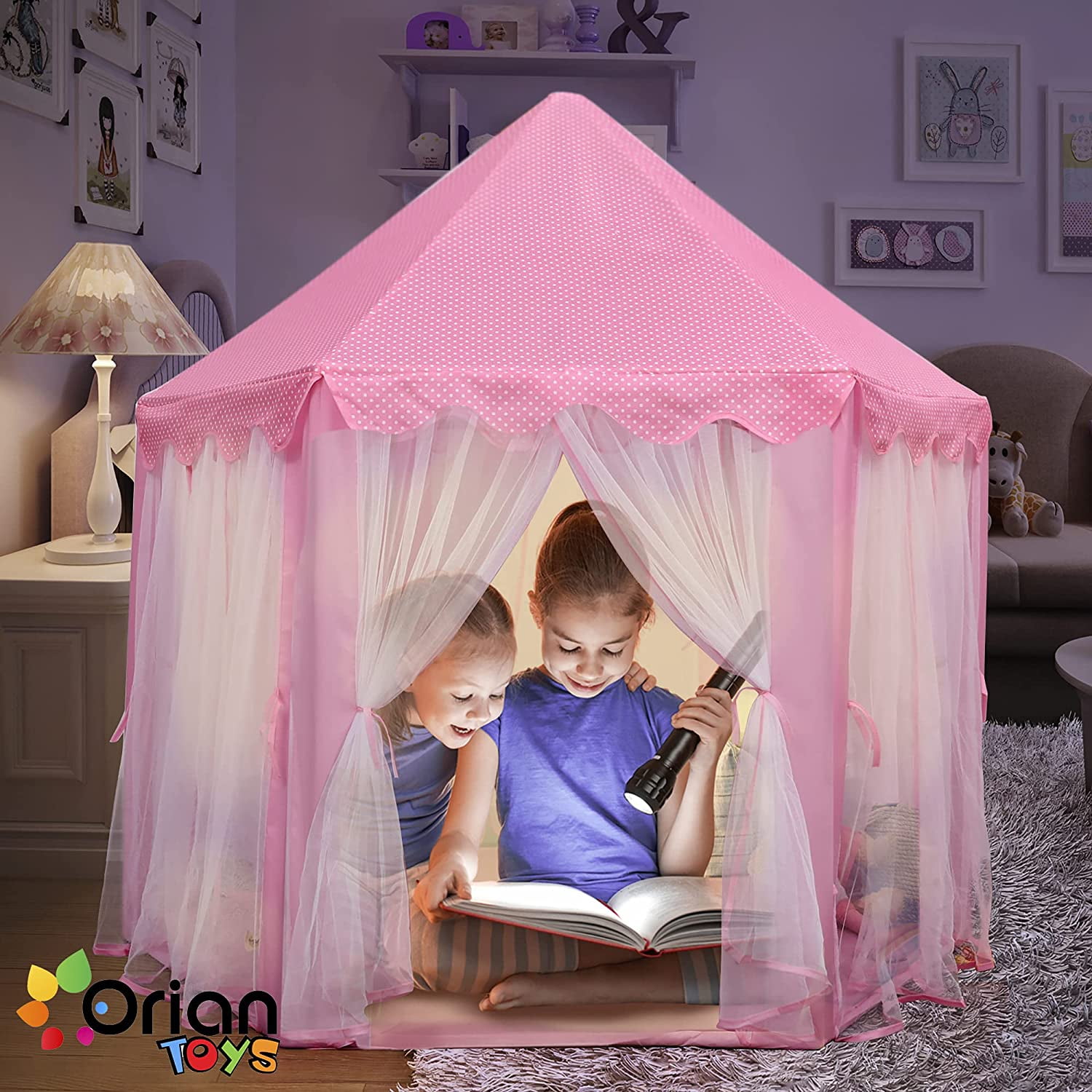 GIXUSIL Princess Castle Play Tent for Girls Large Kids Play Tents ...