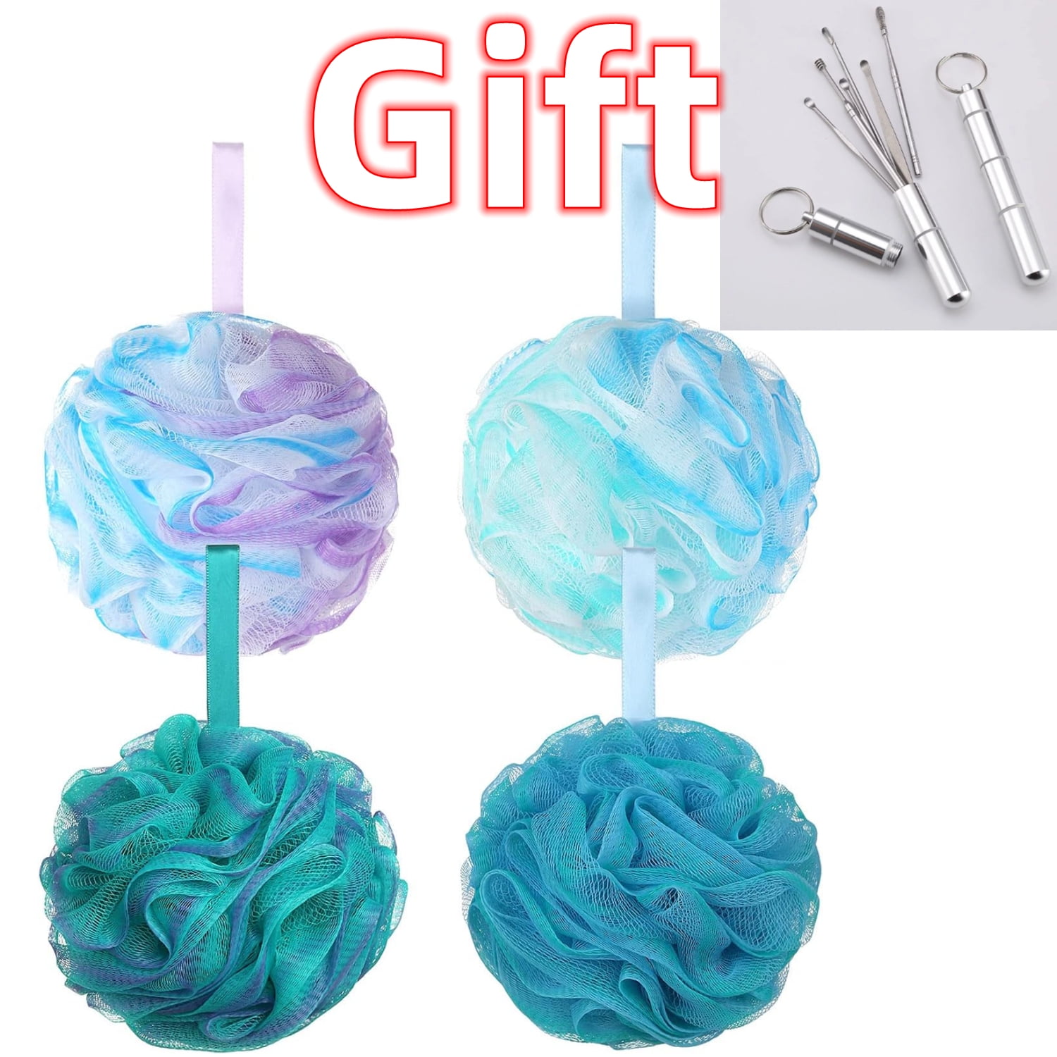 GIXUSIL Shower Puff Loofah 75g/Pcs Extra Large Shower Puffs Shower ...