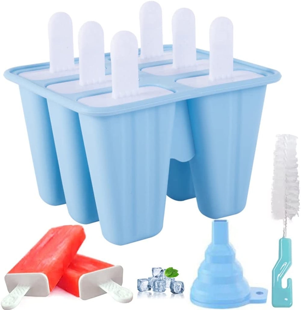 GIXUSIL Silicone Popsicle Molds, 6 Pieces Ice Pop Molds, BPA Free ...