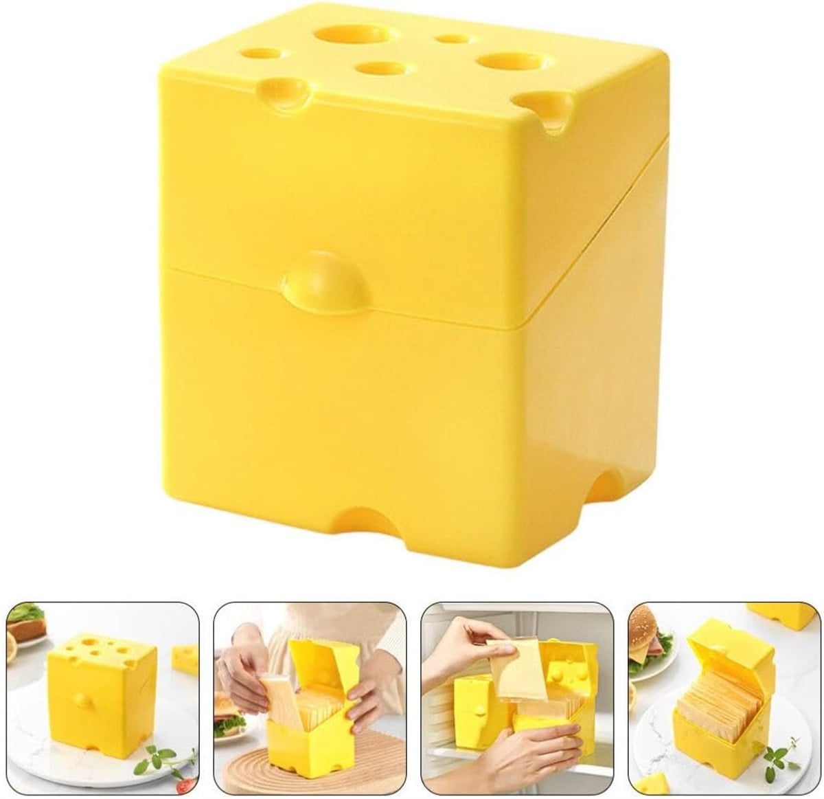 GIXUSIL Sliced Cheese Container for Fridge, Plastic Cheese Keeper Fresh ...