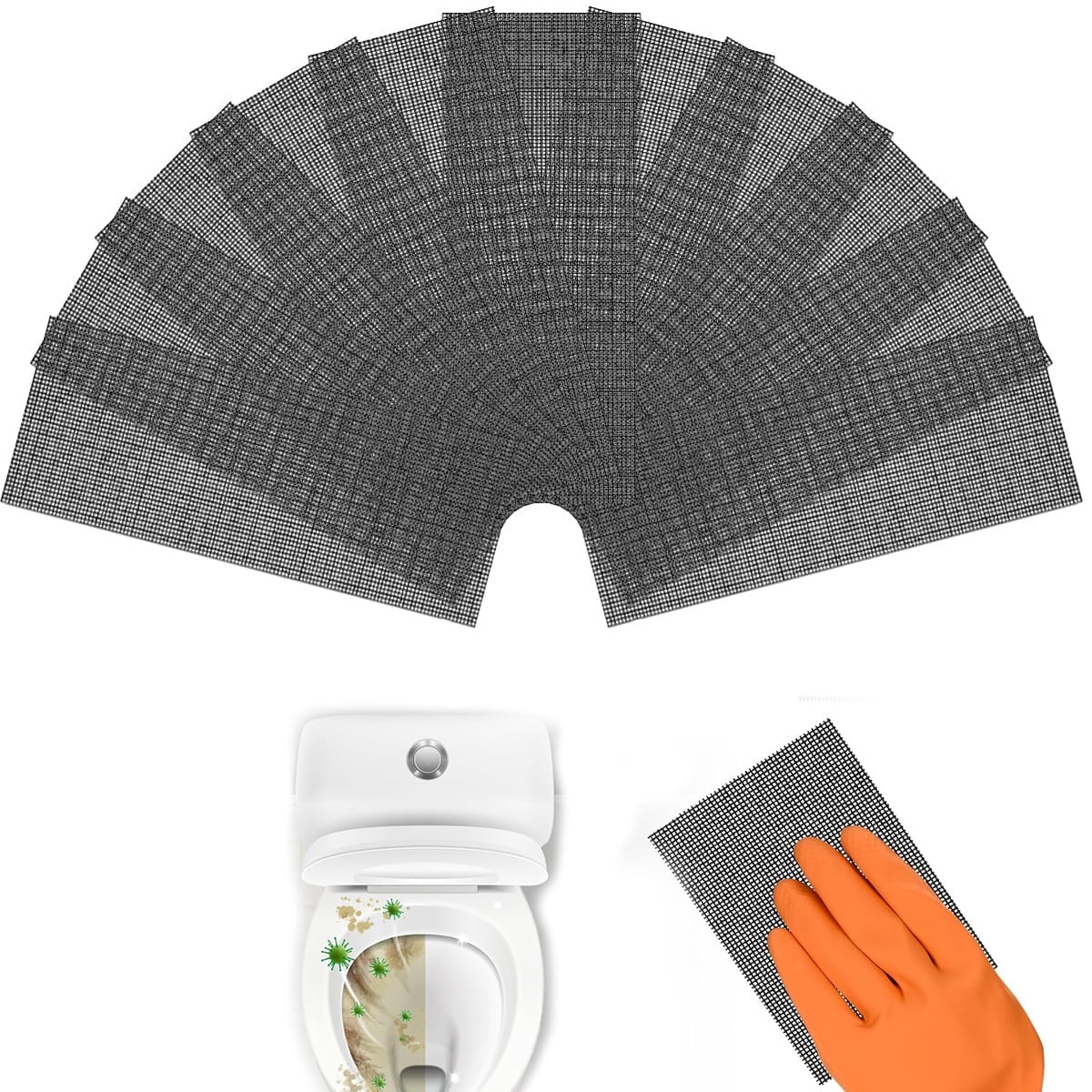 GIXUSIL Toilet Cleaning Screens, Grill Cleaning Griddle Scraping Mesh ...