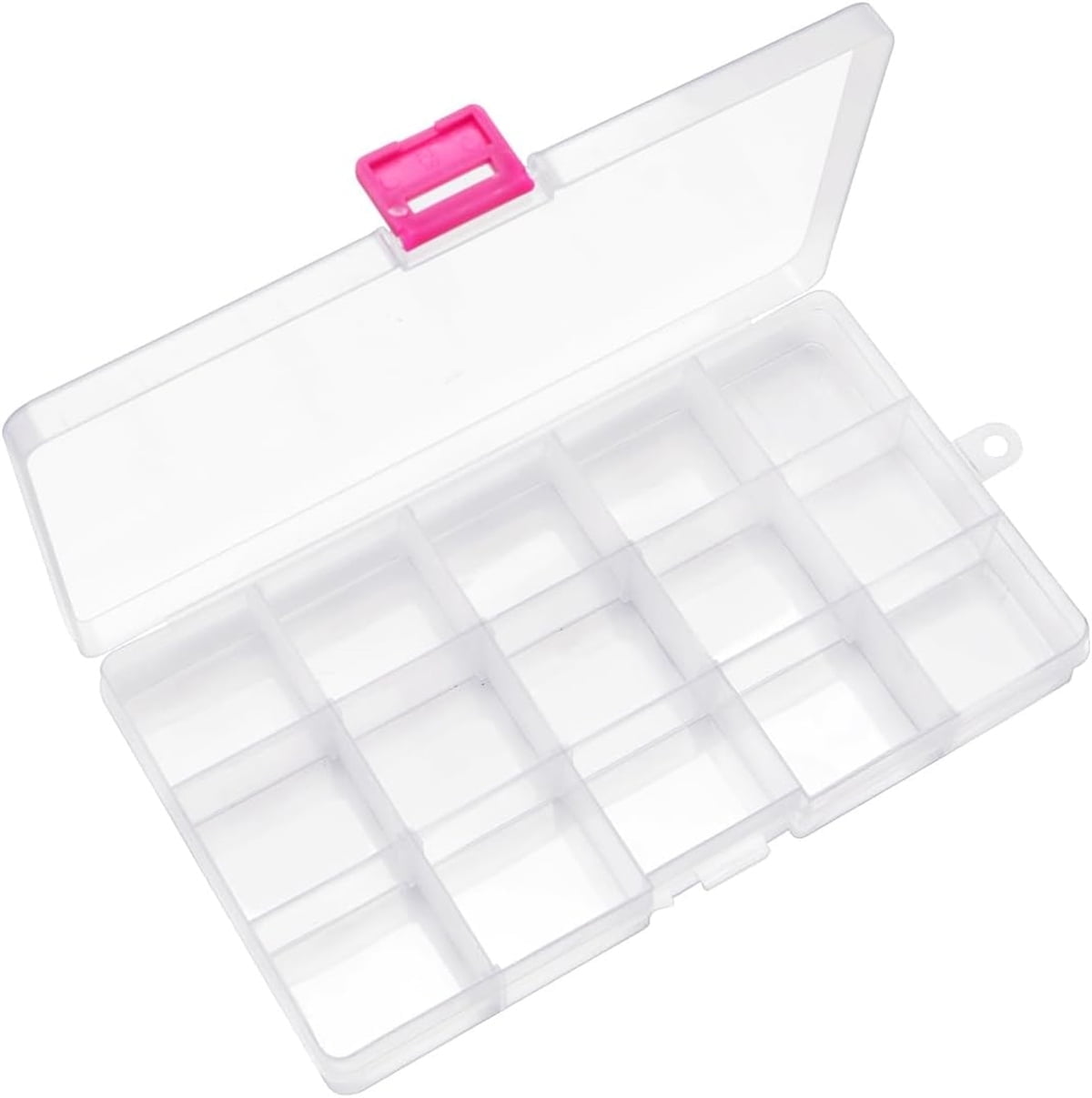 GIXUSIL Transparent Organiser Box with Adjustable Dividers, Plastic ...