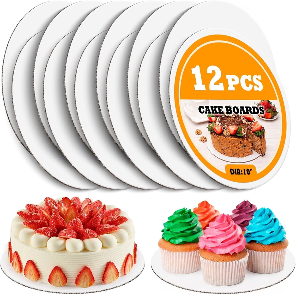 GIXUSIL White Cake Pan, Cake Boards Round, Disposable Food-graded Oil ...