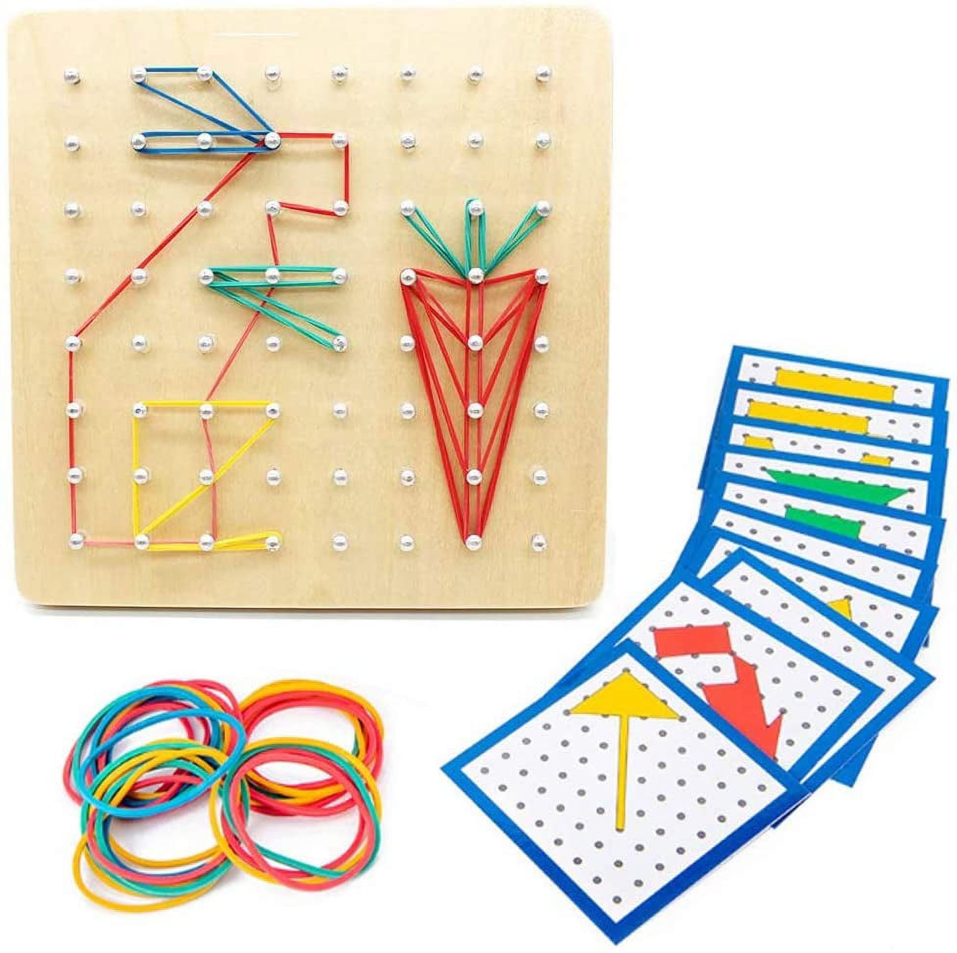 GIXUSIL Wooden Geoboard Mathematical Manipulative Material Array Block ...