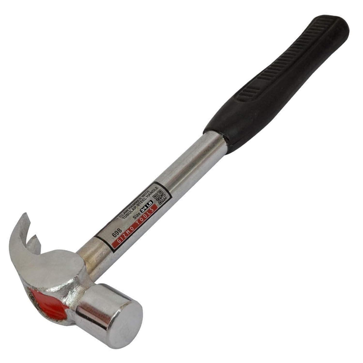 GIZMO Tubular Steel Handle Curved Claw Hammer 34 Lb 340gm Claw Hammer ...