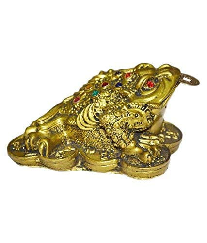 GJ Polyresin Feng Shui Three Legged Frog Brass Color - Walmart.com