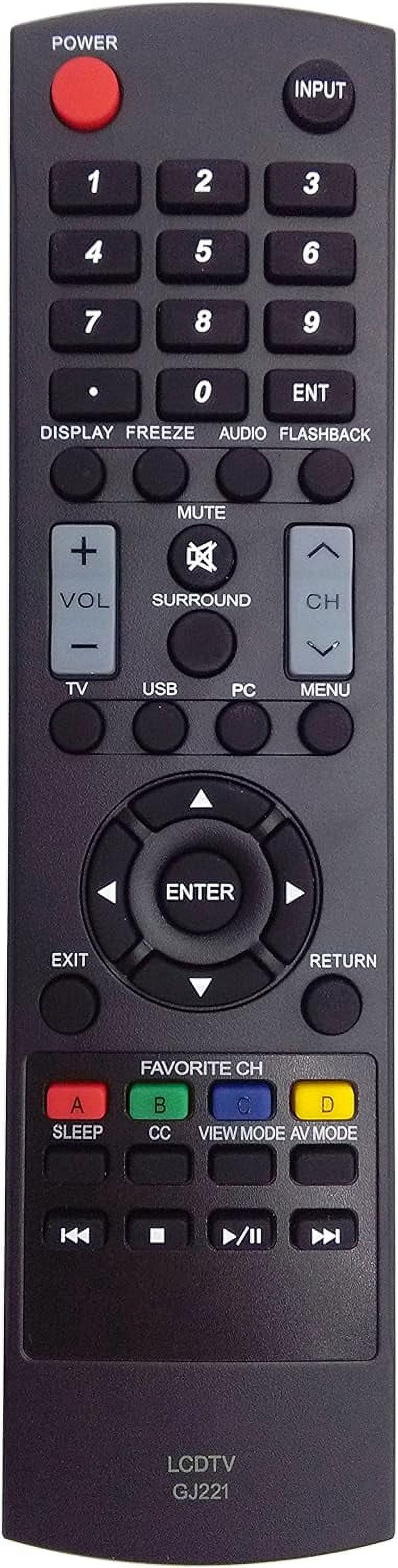 GJ221 Replacement Remote Control Compatible with Sharp TV LC26SV490U LC-26SV490U LC32D59 LC ...