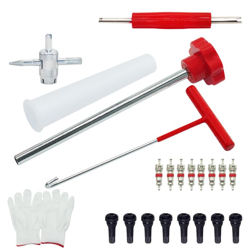 GJKQRJ Quick Change Tire Valve Tool Kit, 23 Pieces Tire Valve Stem Core ...