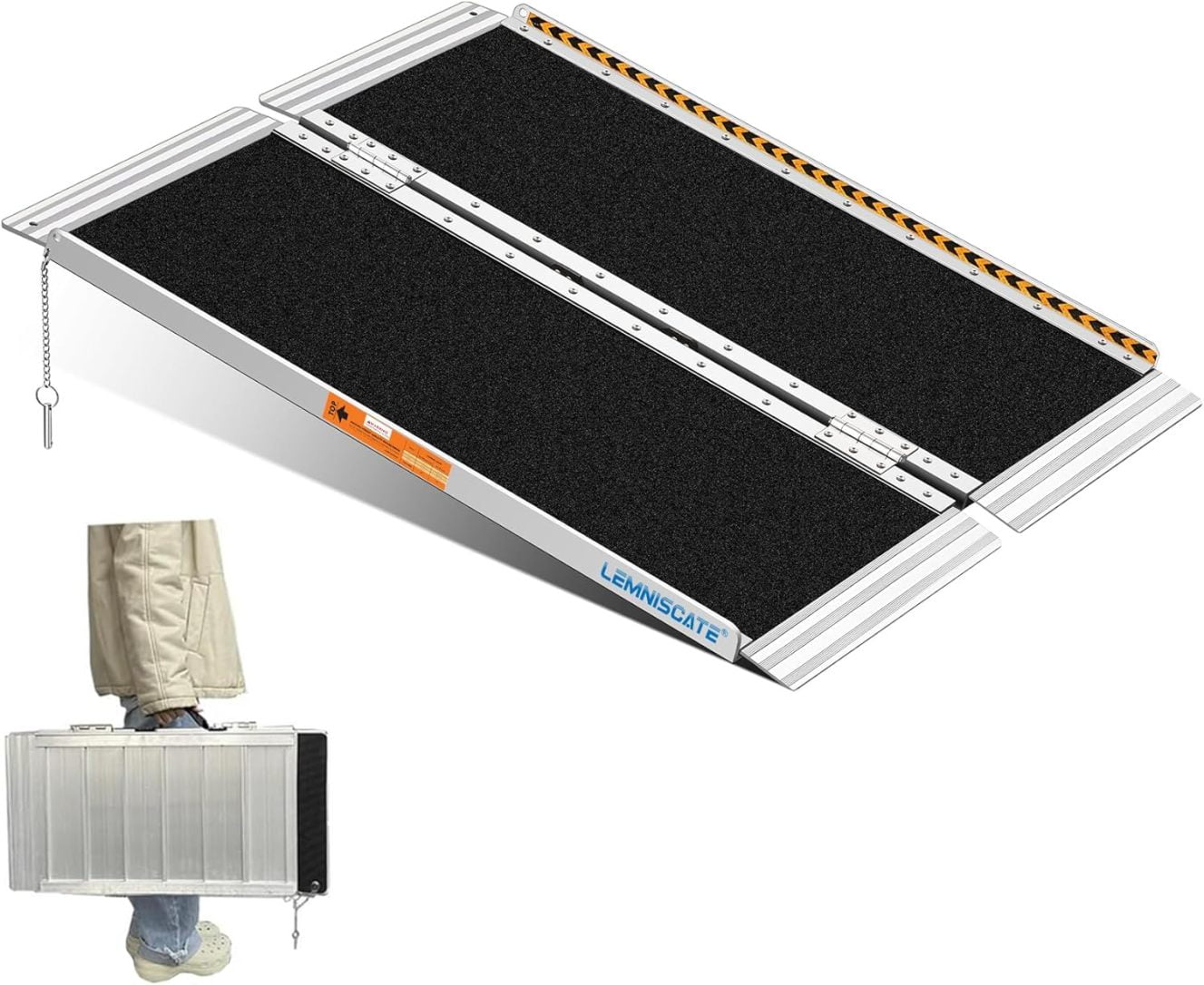 GJPF 3FT Wheelchair ramp,29.2” W,Non-Slip Portable Aluminum Wheel Chair ...