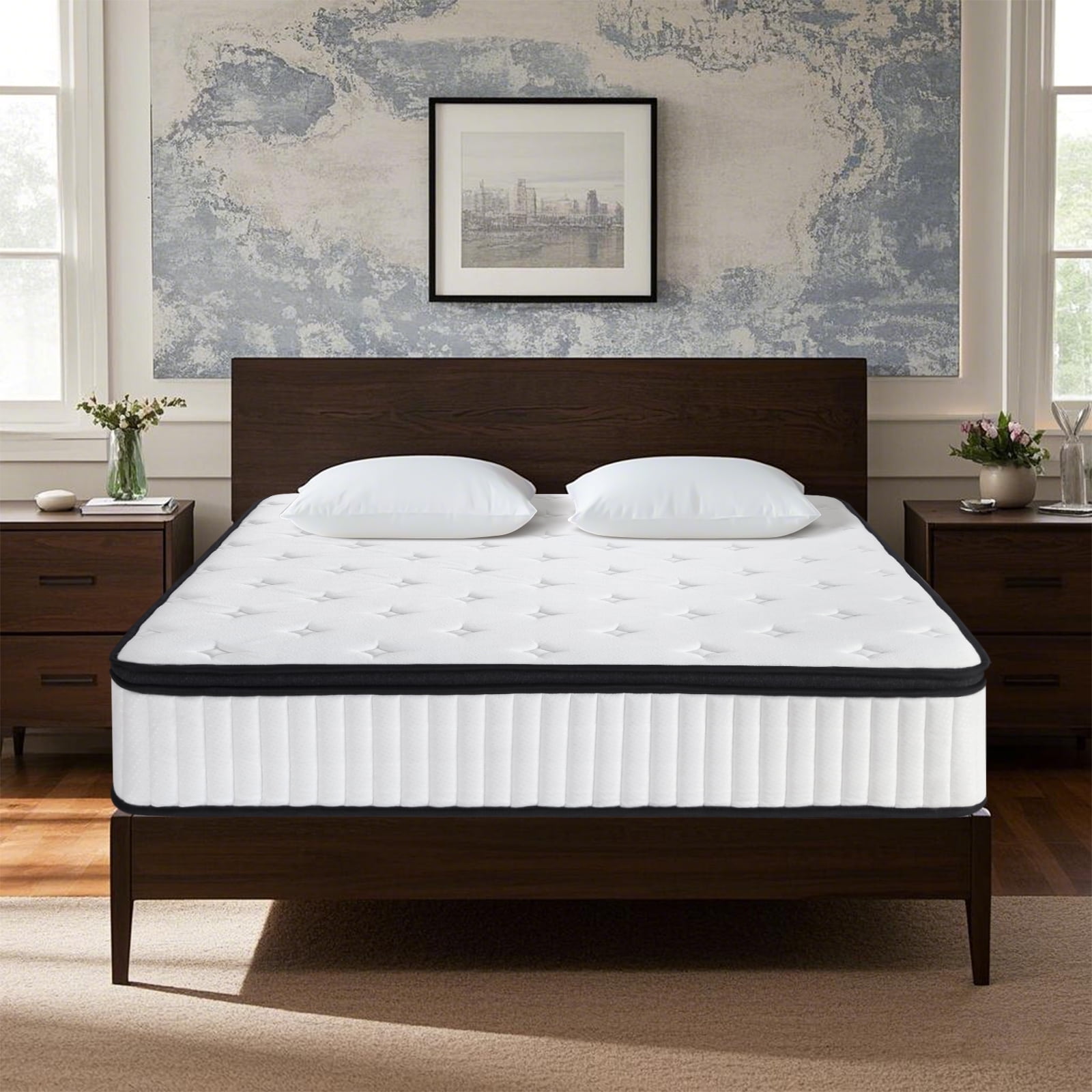 GJQ 12 Inch King Hybrid Mattress with Single Pocket Coils, Mattress in ...