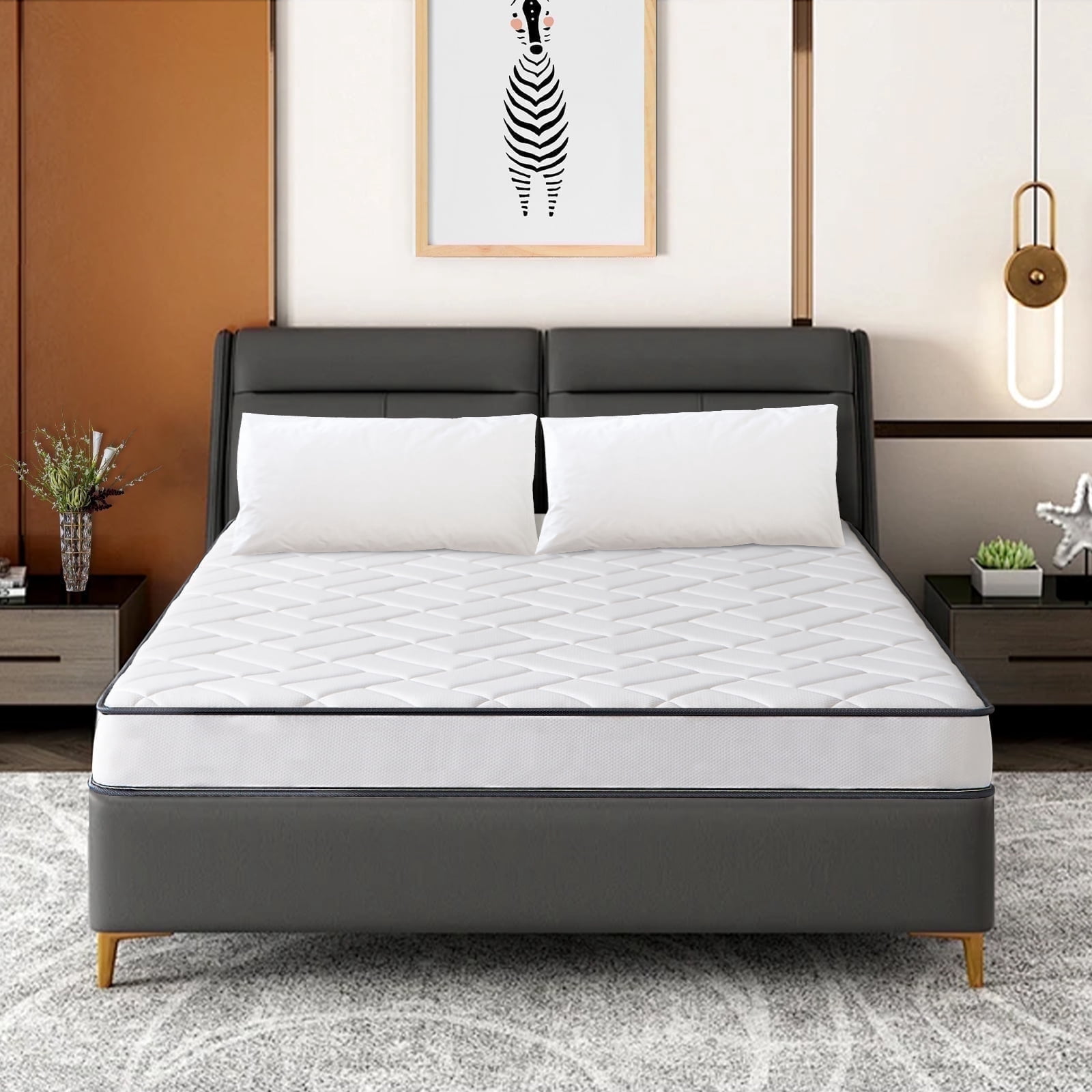 GJQ 6" Hybrid Mattress, Queen , Built in Pocketed Coils and Gel Memory ...