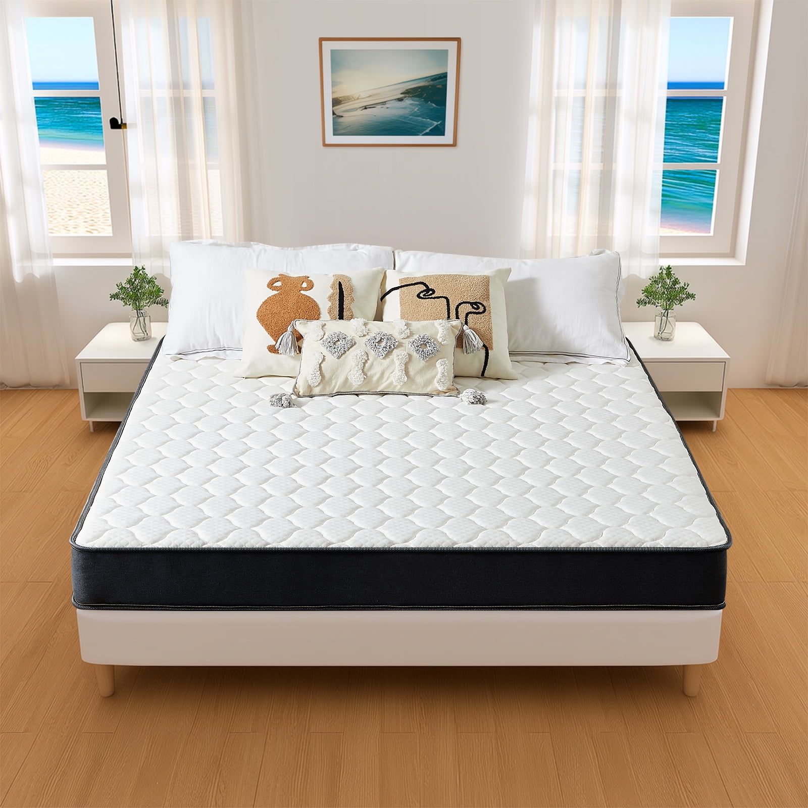 GJQ 6" Hybrid Mattress,Queen Mattress Cool Bed with Breathable Soft ...