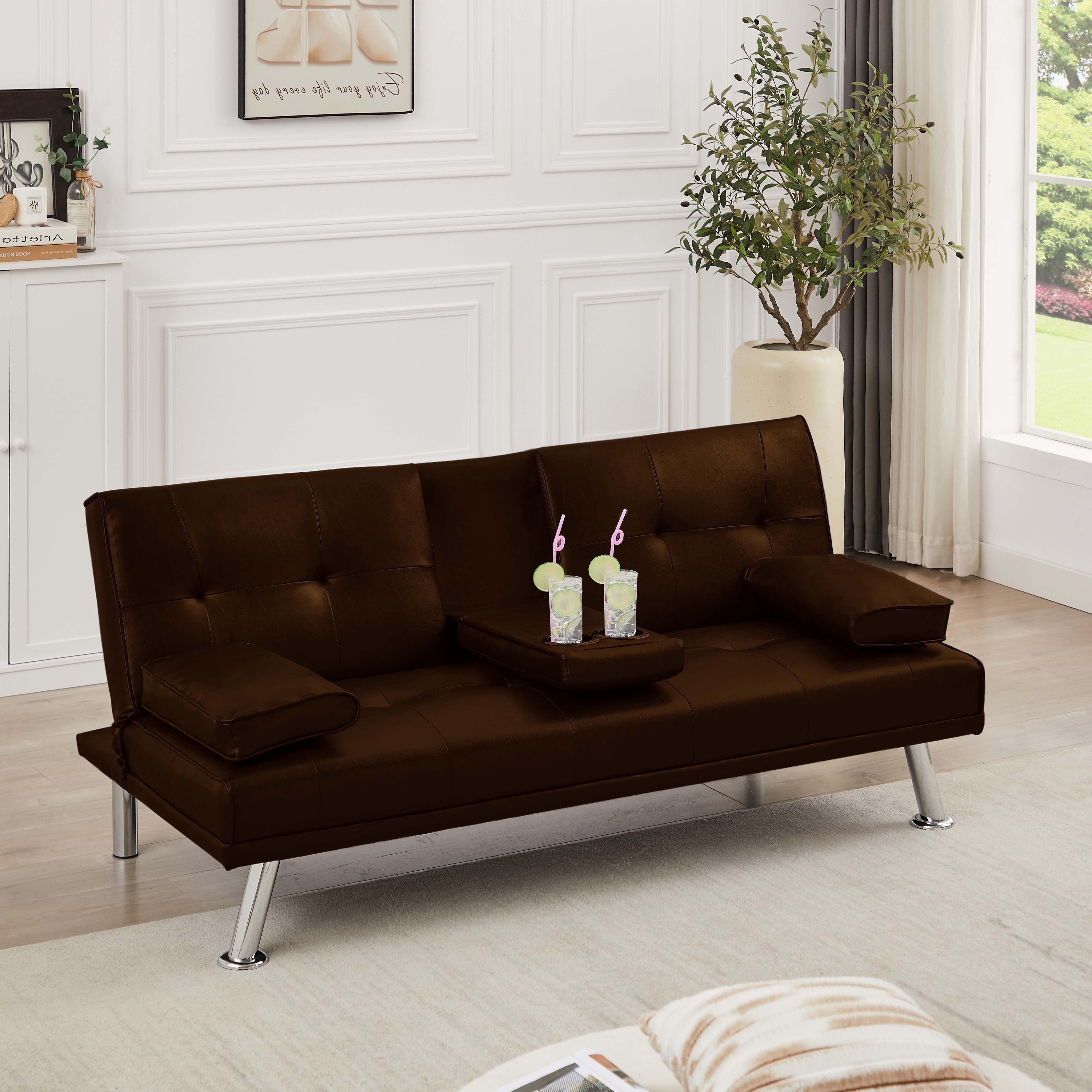 GJQ Convertible Futon Sofa Bed , Modern Folding Sofa Couch for Living ...