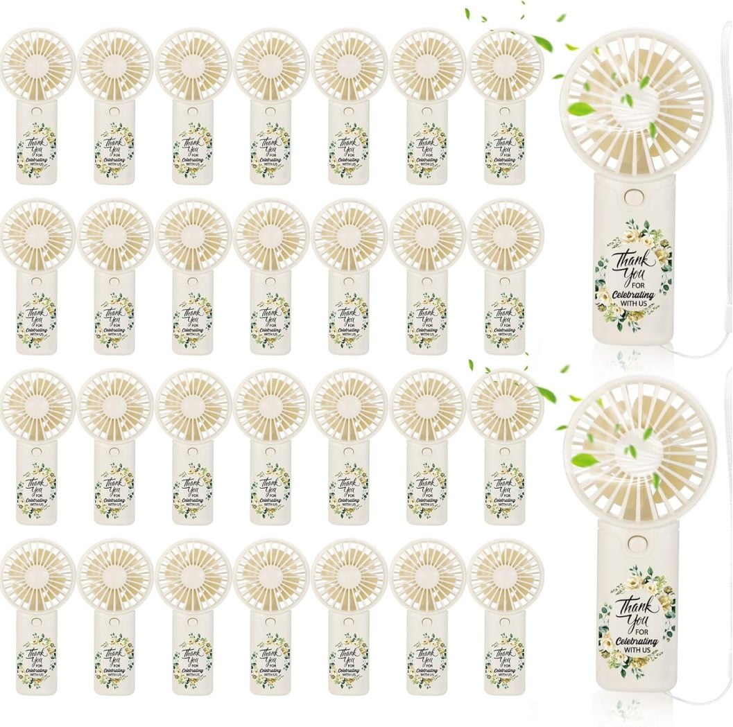 GJSP 30 Pcs Wedding Mini Fans for Guests Portable Handheld Fans with ...