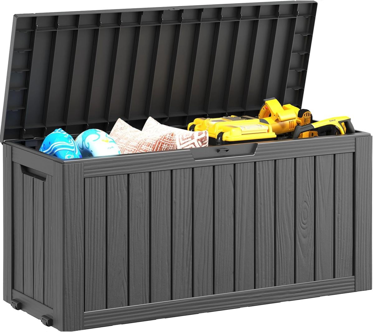 GJSP 75 Gallon Outdoor Storage Box,Large Resin Sturdy Deck Box ...