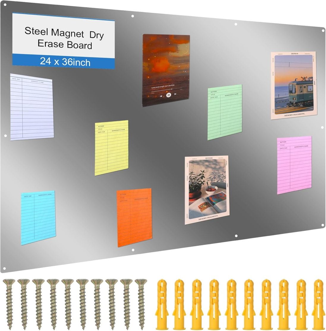 GJSP Magnetic Board Steel Magnet Bulletin Boards for Walls to Display ...