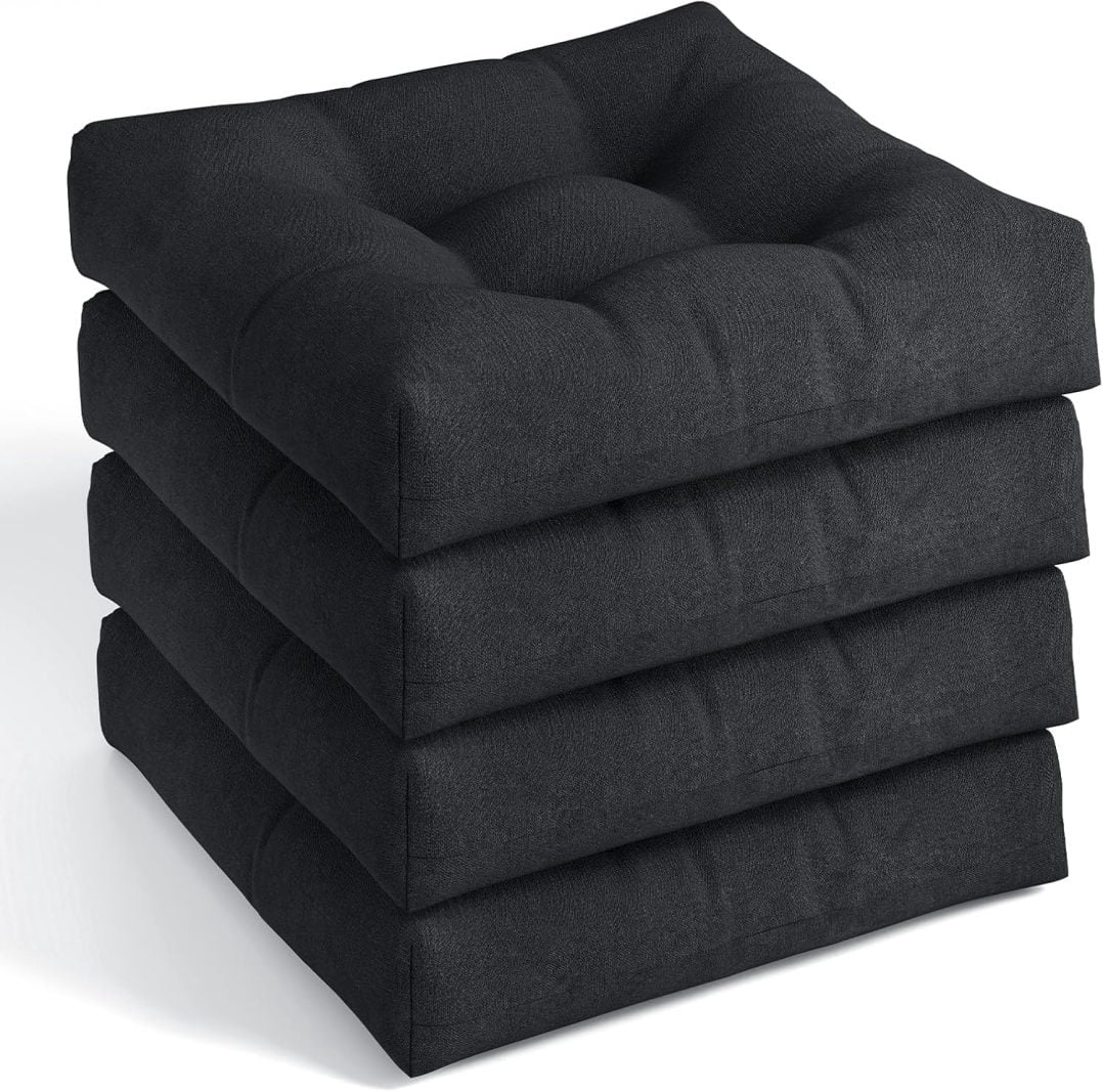 GJSP Set of 4 Tufted Patio Cushions, 4" Outdoor Seat Cushions ...