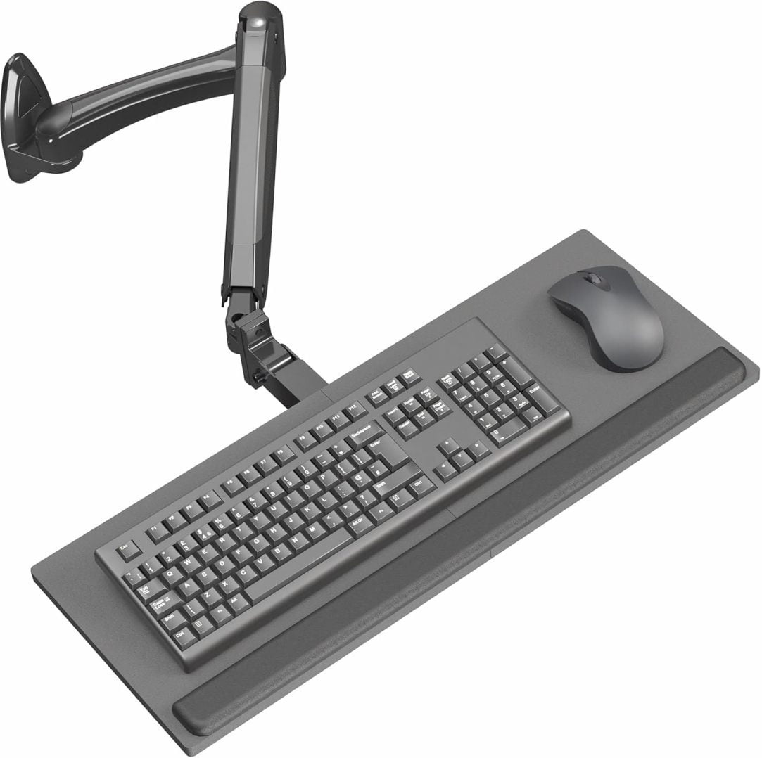 GJSP Sit-Stand 24 Inch Pneumatic Spring Keyboard and Mouse Tray Wall ...