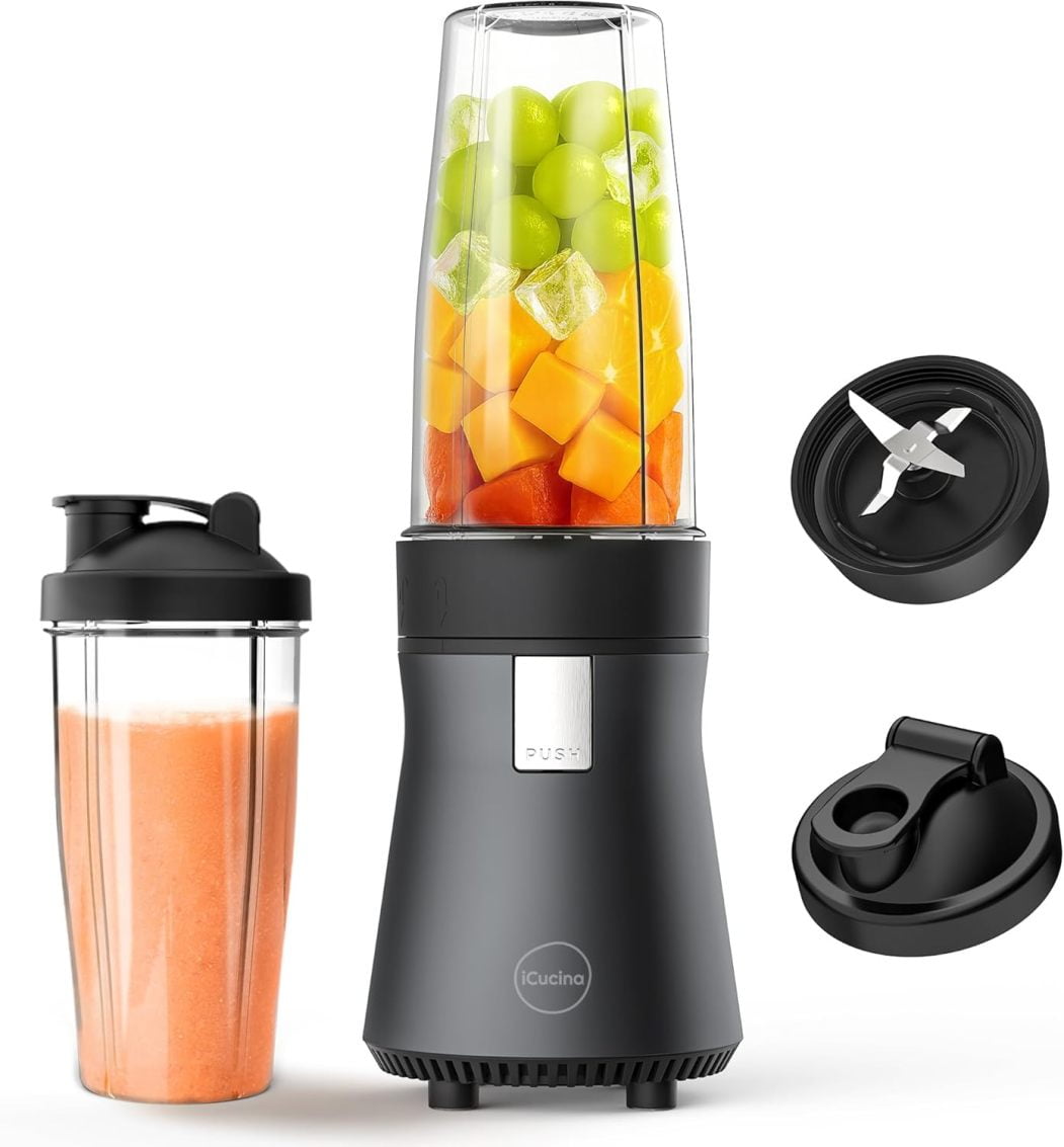 GJSP Smoothie Blender, Personal Blender for Shakes and Smoothies, 500W Pulse Technology Single ...