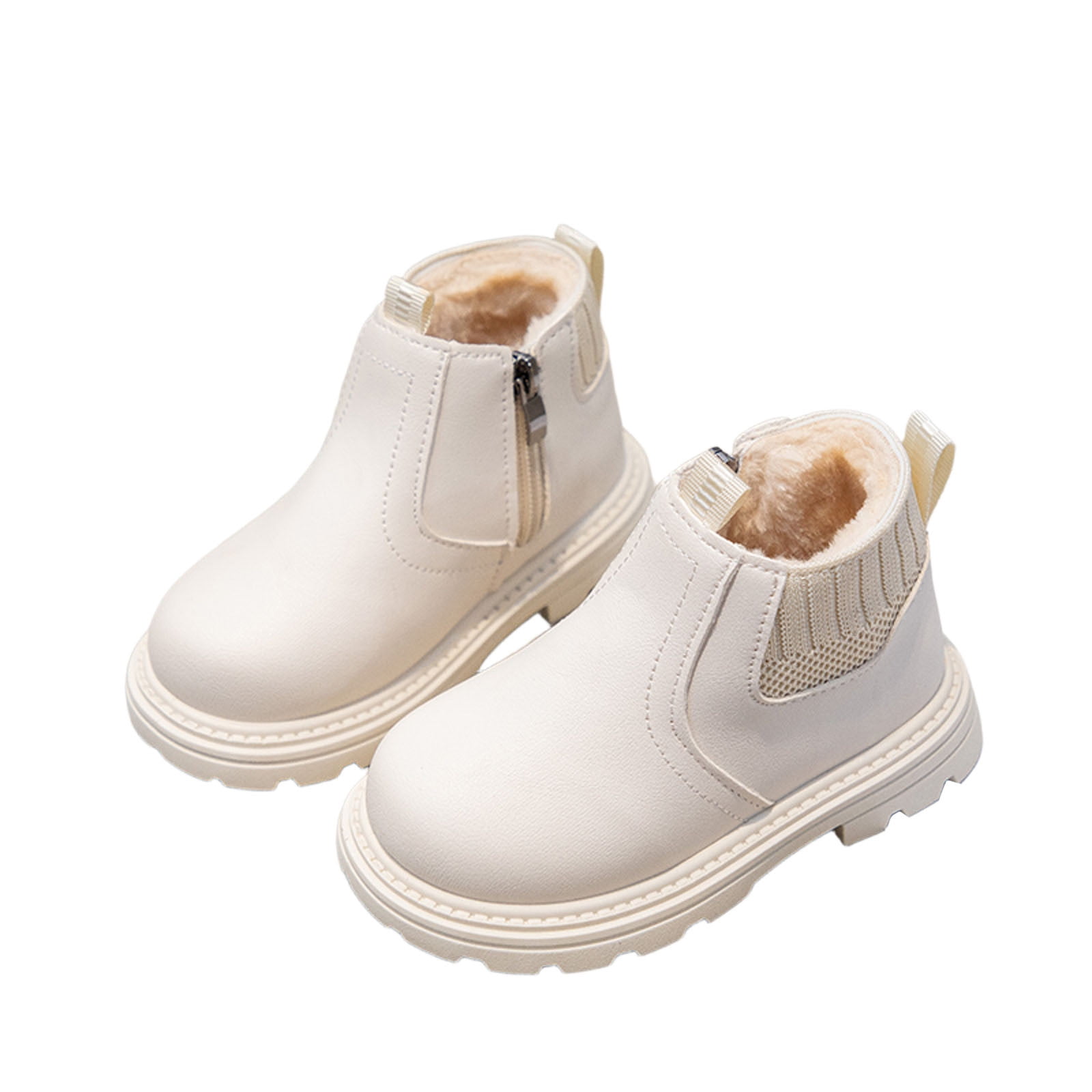 GJSYRH Boys Girls Leather Hiking Snow Boots Little Kid High Top Dress ...