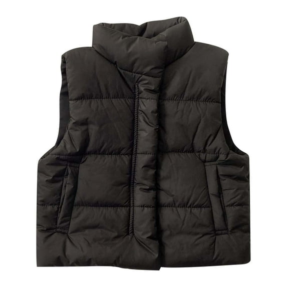 GJSYRH Girls Down Vest Lightweight Warm Sleeveless High Neck Button ...