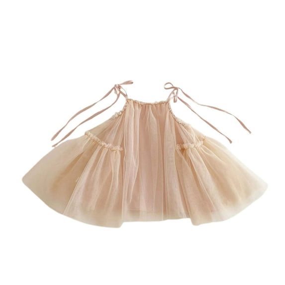 GJSYRH Girls Summer Sleeveless Dress Tiered Skirt Party Gown for Kids ...