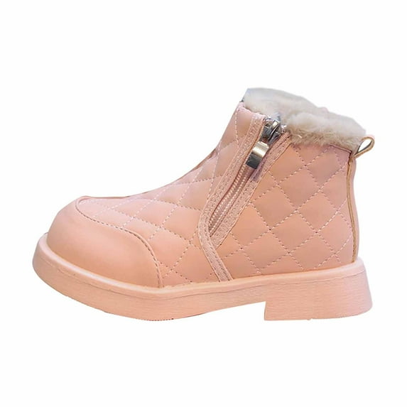 GJSYRH Girls Winter Snow Boots Fashion Side Zipper Platform Ankle Boots ...