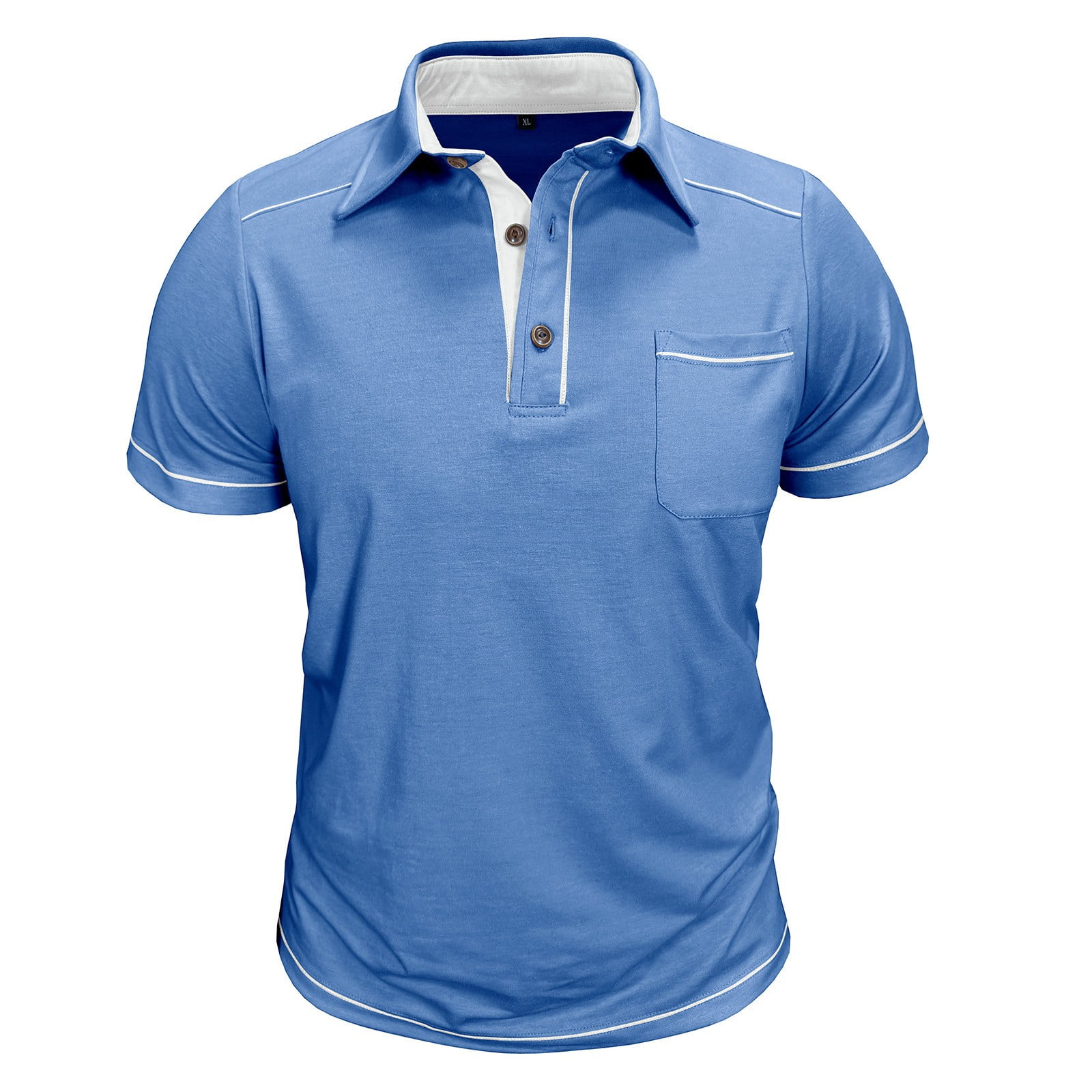 GJSYRH Short Sleeve Mens Business Polo Shirts Baggy Workout Classic ...