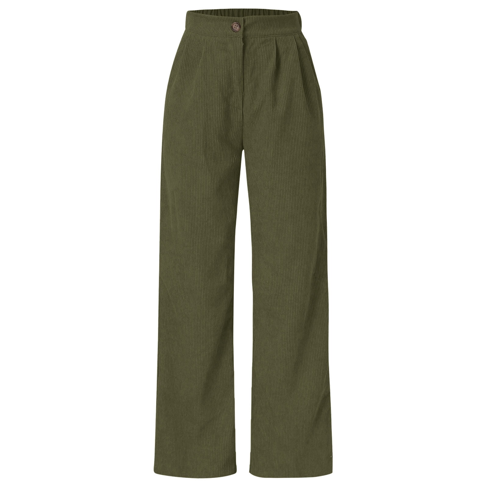 GJSYRH Women's High Waist Corduroy Wide Leg Trousers Straight Fit ...
