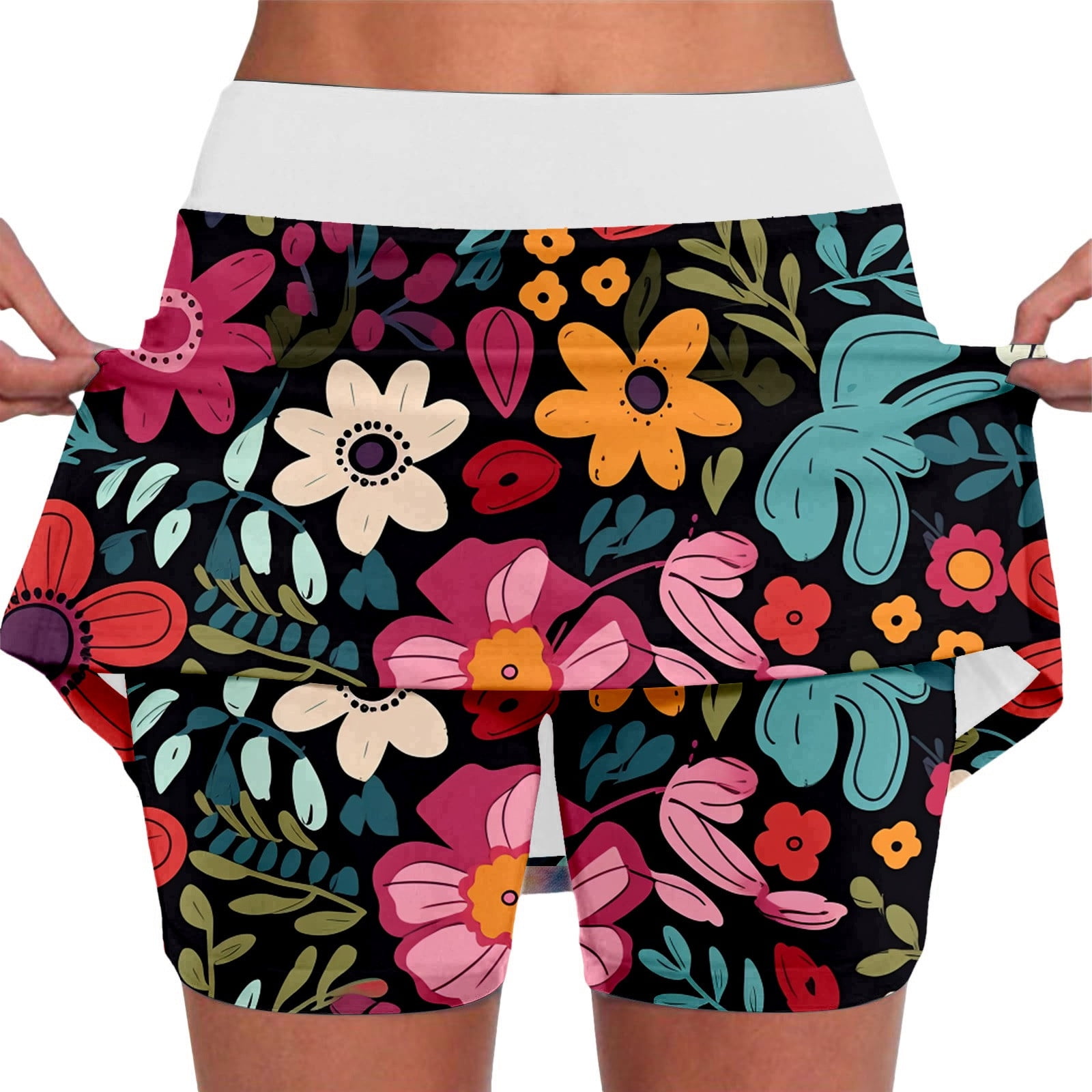 GJSYRH Womens Pleated Skirt with Shorts Tennis Skirt School Uniform Skirts Mini Skater Skirts ...