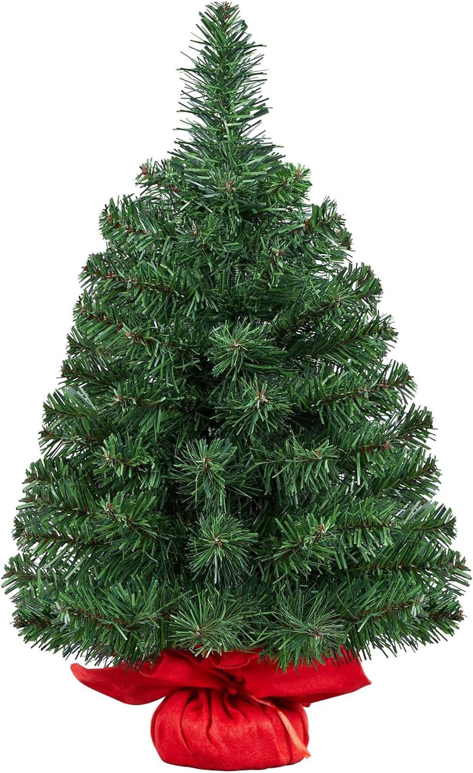 GJWL 2ft Unlit Tabletop Christmas Tree, Mini Small Artificial Spruce ...