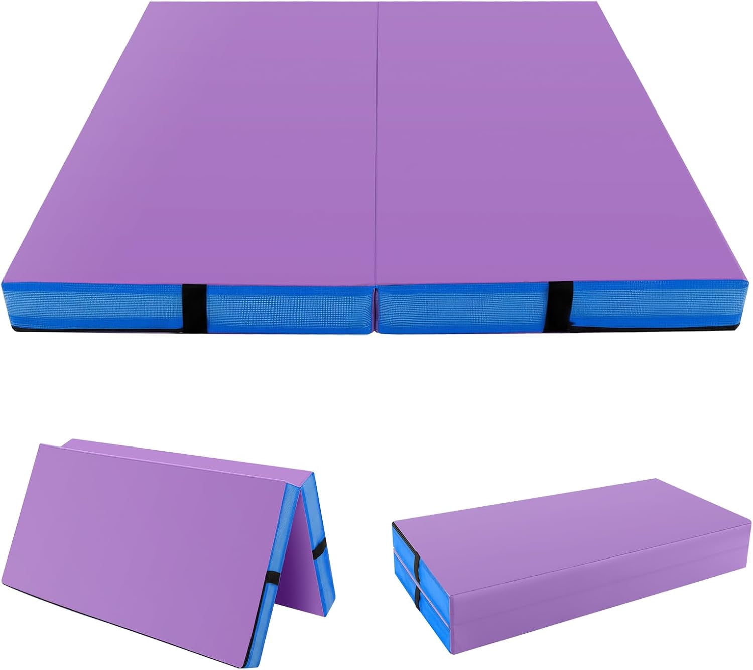 GJWL 4' x 4' Folding Gymnastics Mat with Carry Handles, Bio-Folding ...