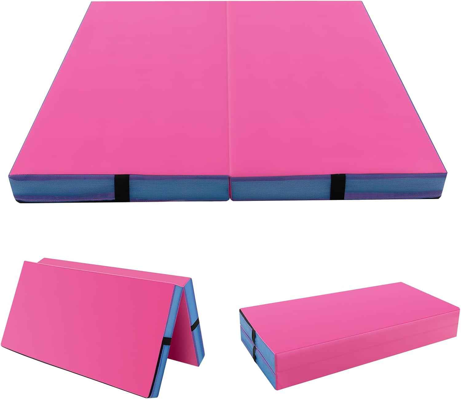 GJWL 4' x 4' Folding Gymnastics Mat with Carry Handles, Bio-Folding ...